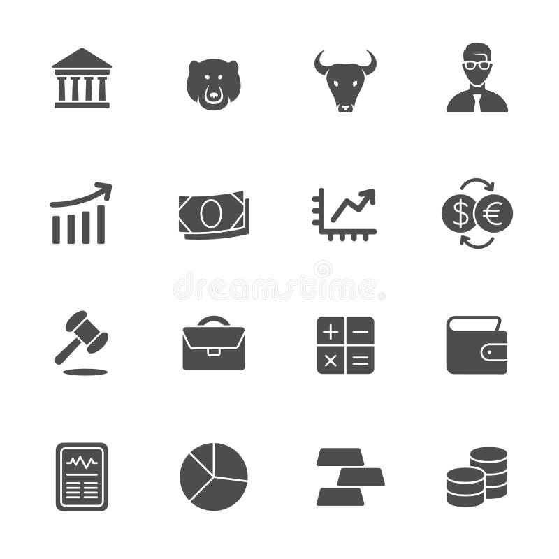 Stock Exchange Icon Set. Vector Illustration Stock Illustration ...