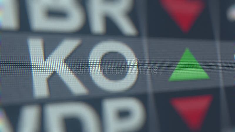Stock Exchange Ticker of COCA-COLA KO. Editorial 3D Rendering Stock ...