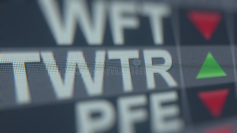 Stock Exchange Ticker of Twitter TWTR. Editorial Loopable Animation ...