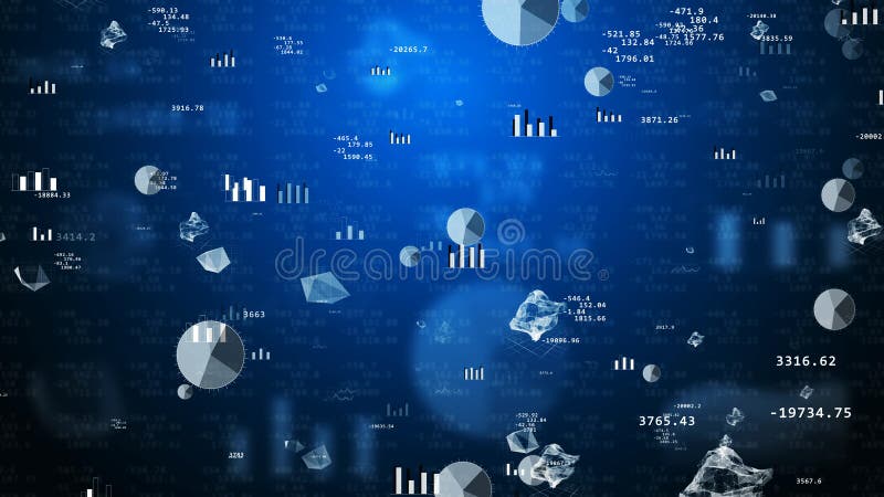Stock Exchange Values with Flying Graphs Stock Illustration ...