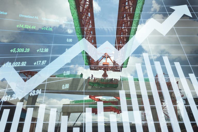 Stock Financial Index Data Show Construction Infrastructure Project of ...