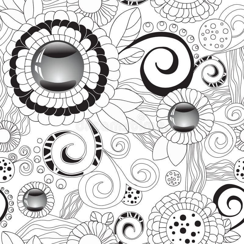 Stock Floral Seamless Doodle Pattern. Decorative Element Stock ...