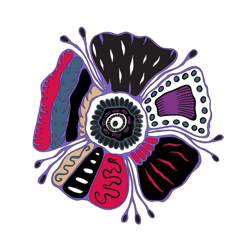 Stock Flower, Doodle Pattern. Abstract Art Background Stock Vector ...