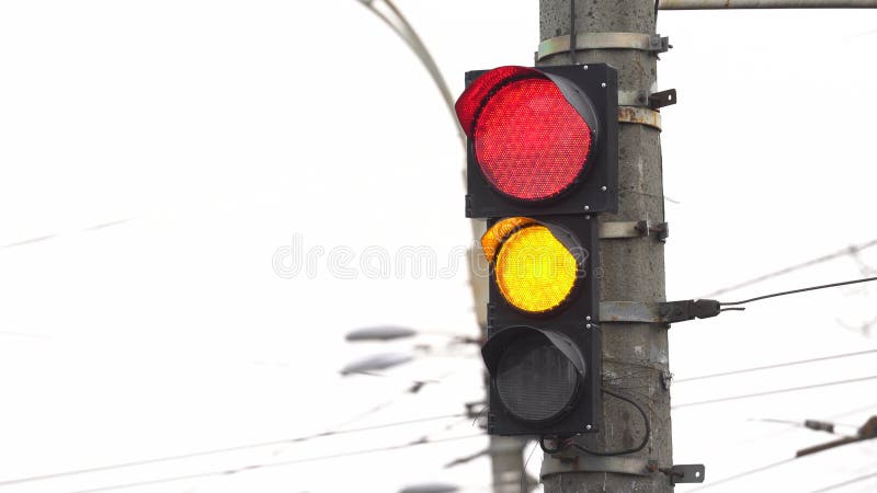 Traffic Light on the Road Regulates Traffic Stock Video - Video of ...