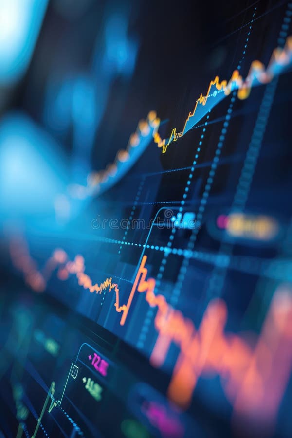 Stock and Forex Trading Chart, Digits, Numbers, Bearish and Bullish ...