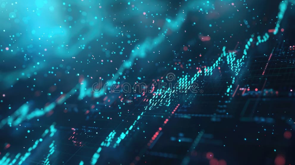 Stock and Forex Trading Chart, Digits and Numbers. Binary Data and ...