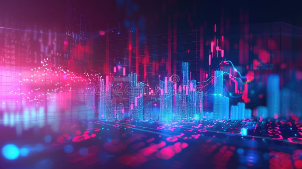 Stock and Forex Trading Chart, Digits and Numbers. Binary Data and Digital Code Concept ...