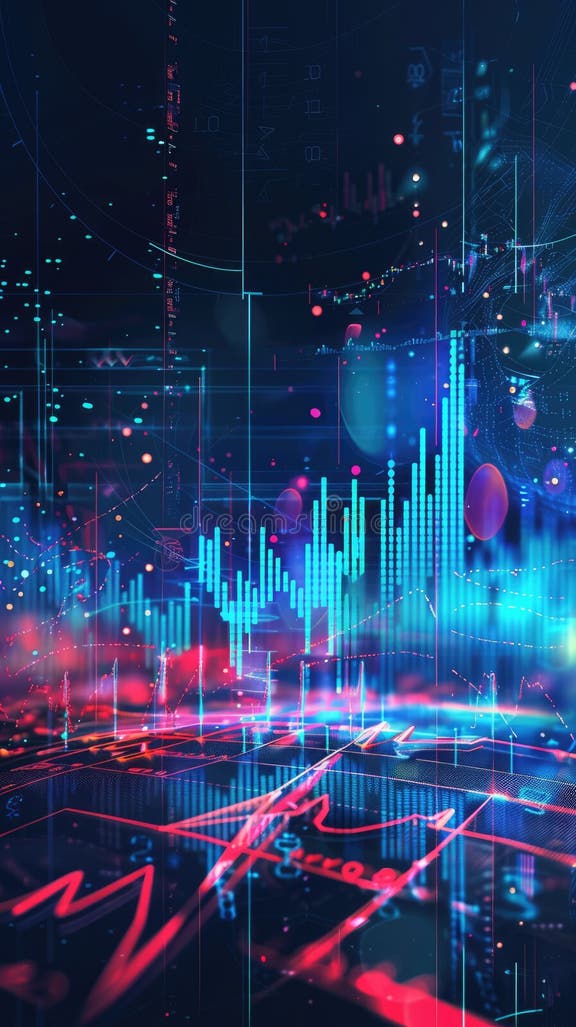 Stock and Forex Trading Chart, Digits and Numbers. Binary Data and Digital Code Concept ...
