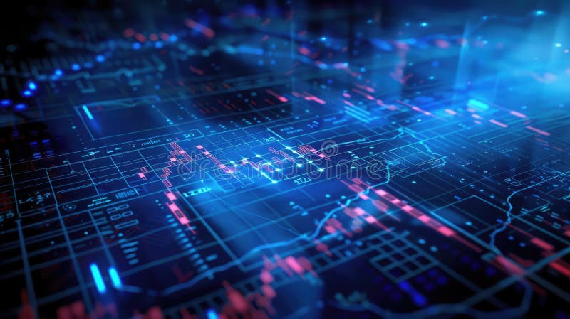Stock and Forex Trading Chart, Digits and Numbers. Binary Data and ...