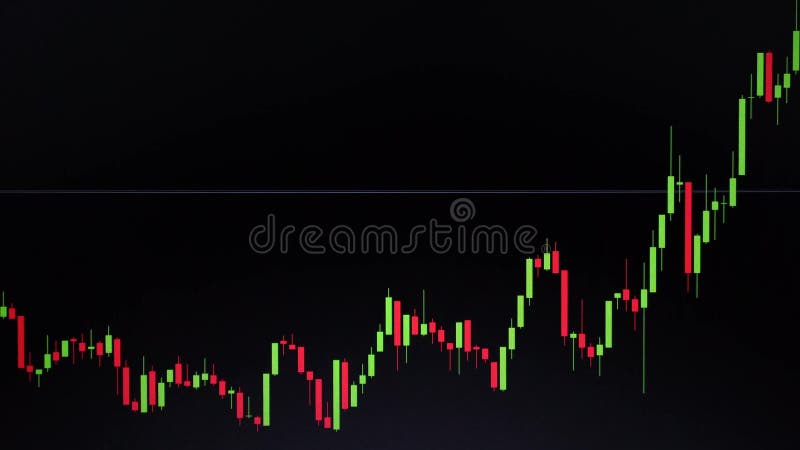 Stock Graph or Candlestick or Forex Chart Trend Slide on Black ...