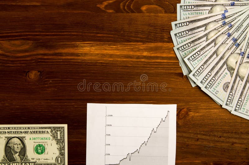 Stock Graph and Paper Money for Background. Stock Image - Image of ...