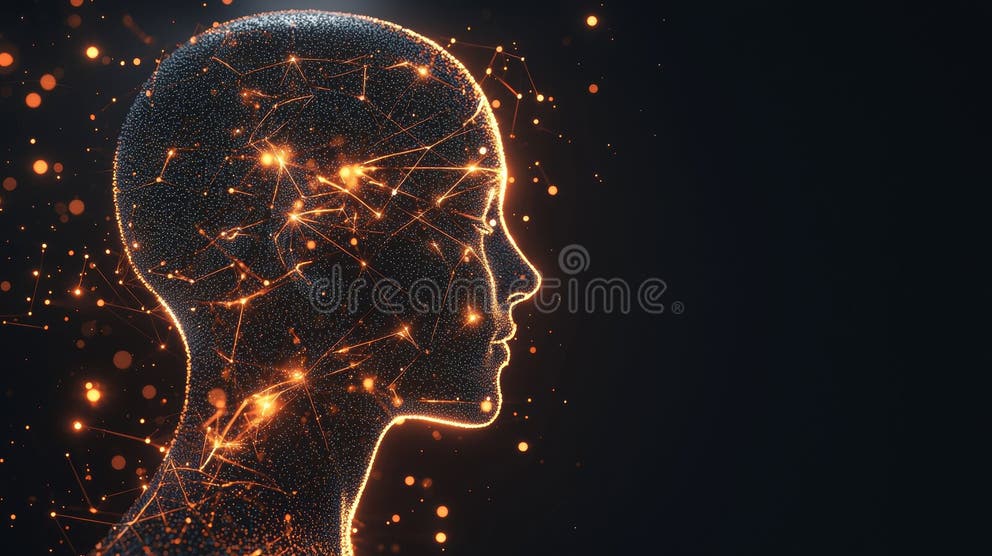 Stock Head with a Connected Digital Network Displaying the Ethics and ...