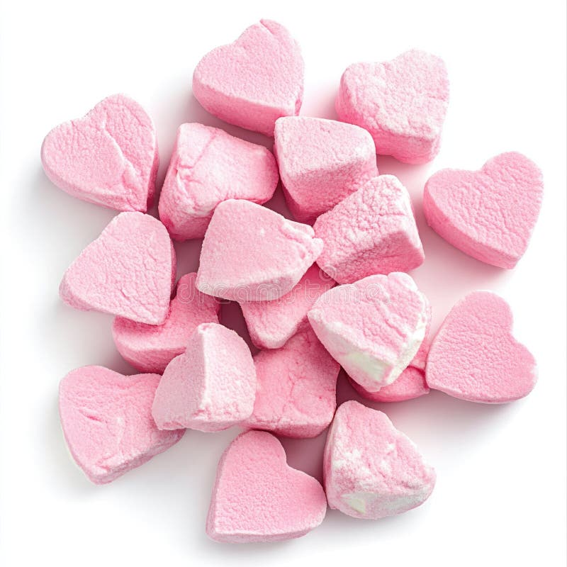 Stock Heart-shaped Marshmallows in Pink and White, Displayed on a ...