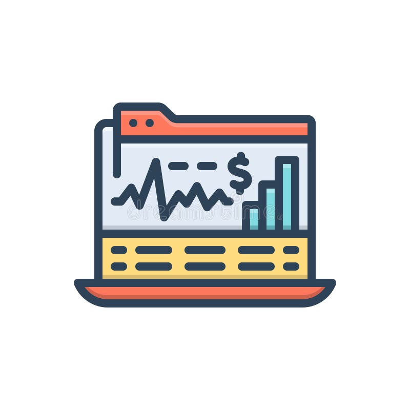 Color Illustration Icon for Stock, Charts and Market Stock Illustration ...
