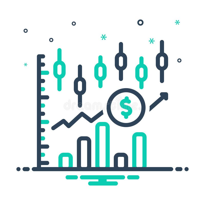 Mix Icon for Stock, Stock Trading and Candle Stock Vector ...