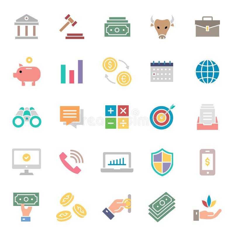 Stock Icon Set. 48 X 48 Pixels Complete Stock Vector - Illustration of ...