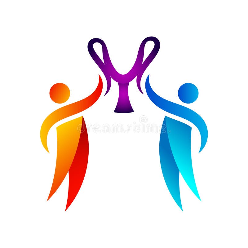 Trophy, Hands Holding Winner Cup Vector Illustration in Flat Style ...