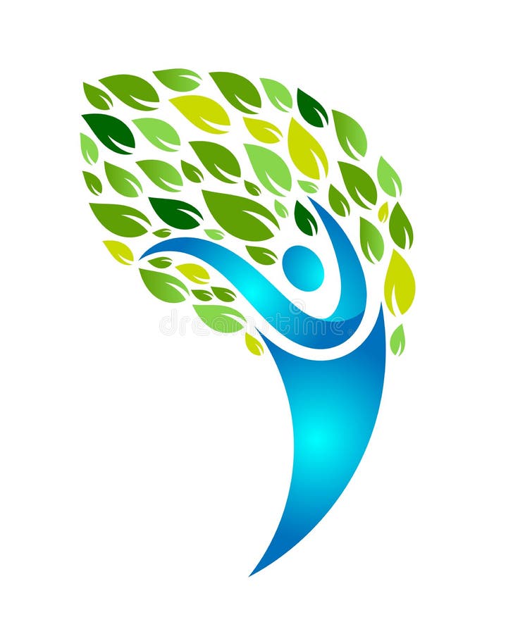 People Tree Icon with Colorful Leaves. Stock Vector - Illustration of ...