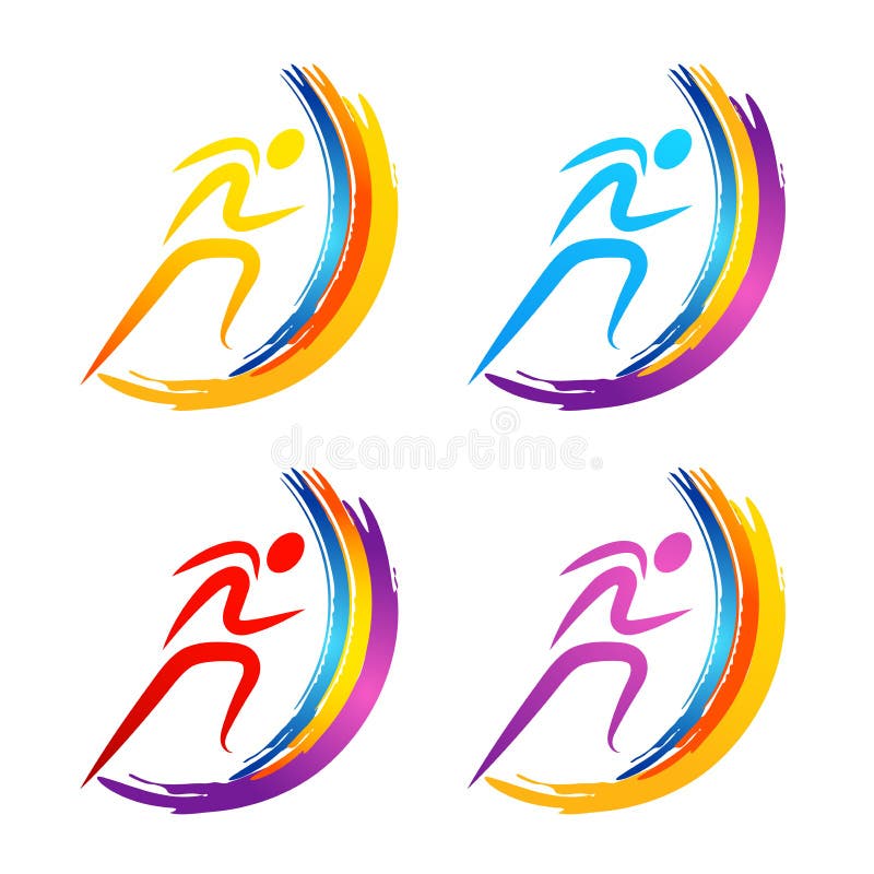 Running Logo Vector Icon Set. Stock Vector - Illustration of artistic ...