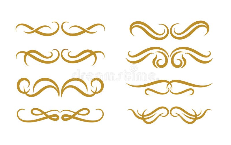 Calligraphic Design Elements, Dividers and Dashes Stock Vector ...