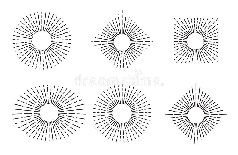 Set of Rays and Lines from the Center. Stock Vector - Illustration of ...