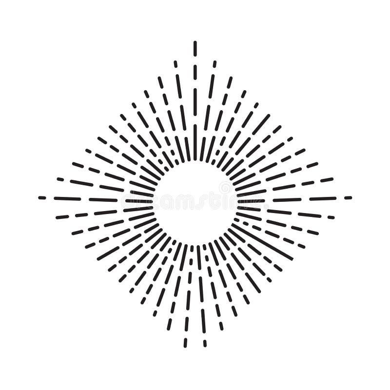 Elegant Radiant Sun Rays Lines Set. Stock Vector - Illustration of ...