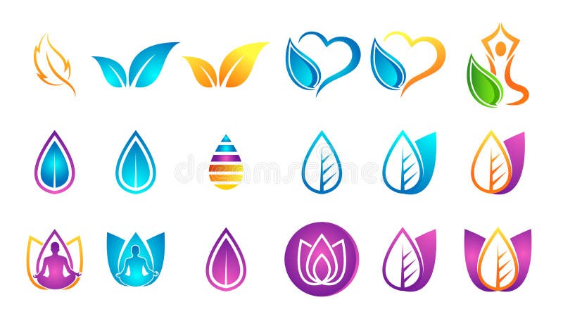 Nature Symbol Icon Set of Vector Designs. Stock Vector - Illustration ...