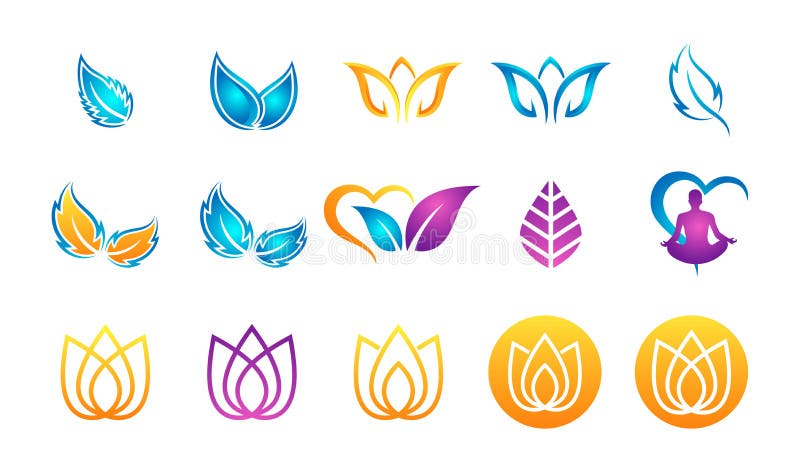 Nature Symbol Icon Set of Vector Designs. Stock Vector - Illustration ...