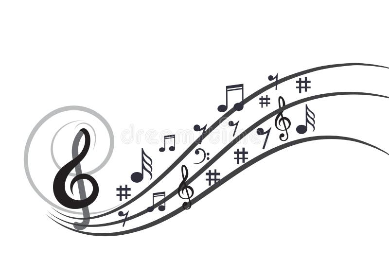 Music notes with waves. stock vector. Illustration of beautiful - 106066707