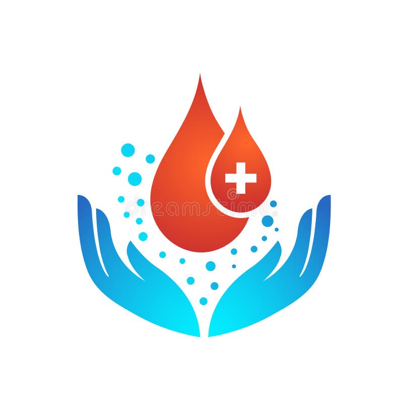 Blood Donation Logo Icon in Hand. Stock Vector - Illustration of ...