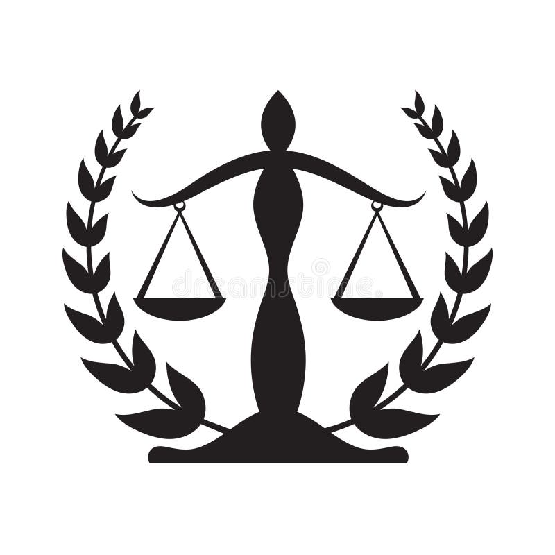 Law Balance with Olive Branch Logo Icon. Stock Vector - Illustration of ...