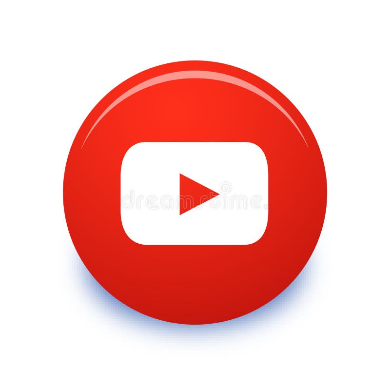 YouTube Logo Round Icon Isolated on White Background. Editorial Image ...