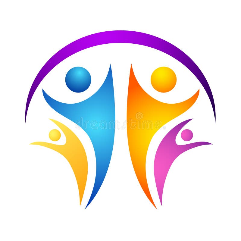 Happy Family Logo with Sun. Stock Vector - Illustration of happy ...