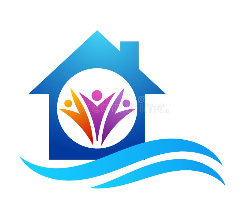 Family in home logo icon. stock illustration. Illustration of charity ...