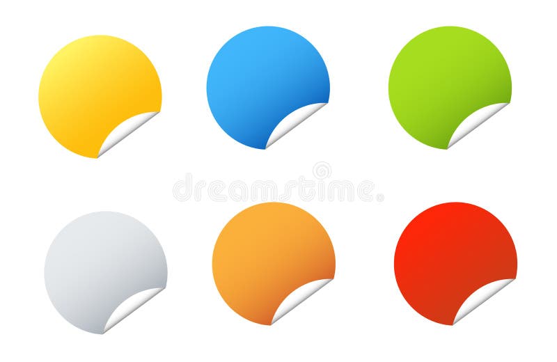 Round Price Tag Sticker Sales Set. Stock Vector - Illustration of ...