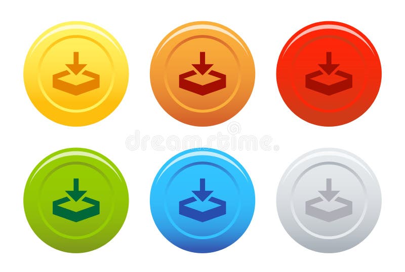 Download Button Set in Multiple Colors. Stock Vector - Illustration of ...