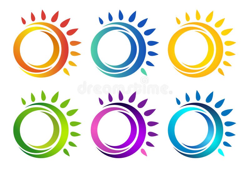 Multicolor Sun logo icon. stock vector. Illustration of cute - 198047495