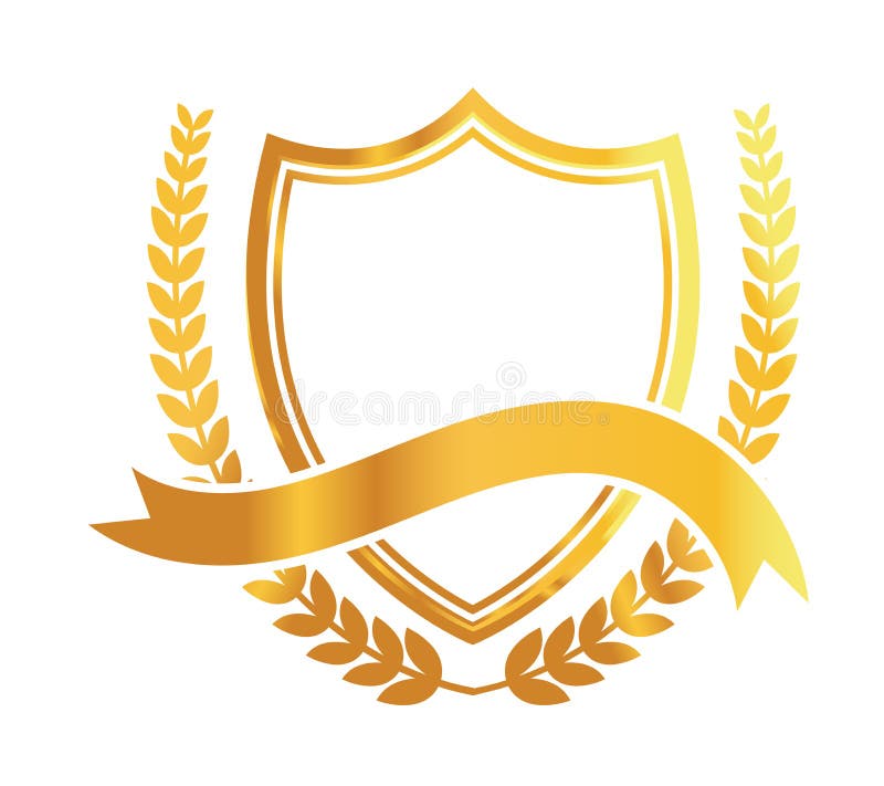 Vector Gold Shields and Laurel Wreaths Banners. Stock Vector ...