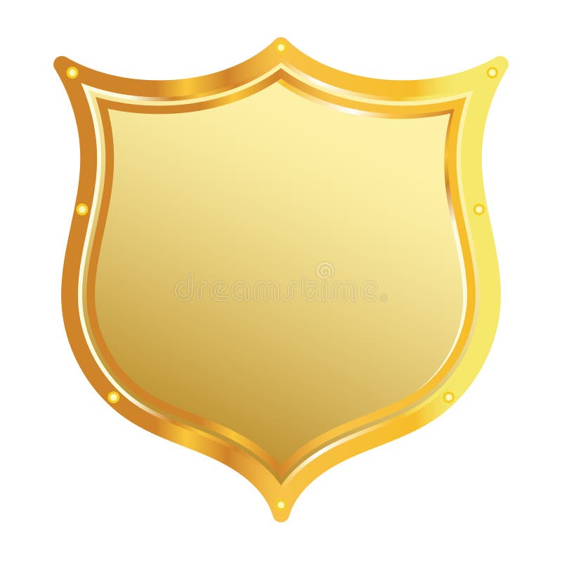 Vector gold shields. stock vector. Illustration of insignia - 198209341