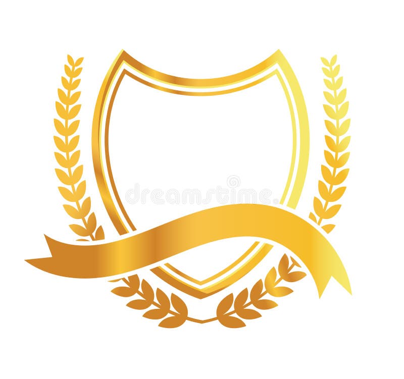 Vector gold shield set. stock vector. Illustration of frame - 198209962