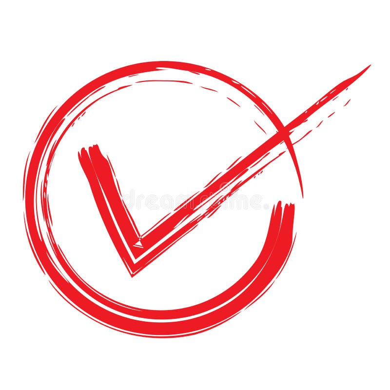 Oil Paint Brush Stroke Yes Tick Mark. Stock Vector - Illustration of ...