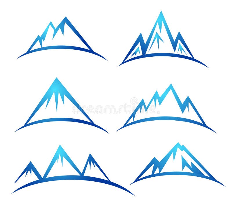 Mountain Symbol Set with Nature Elements. Stock Vector - Illustration ...