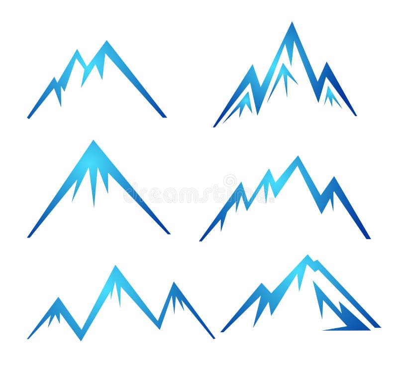 Mountain symbol set. stock vector. Illustration of graphic - 198434197