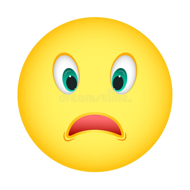 Depressed and Sad Emoticon, Emoji Vector Illustration. Sad Smiley ...