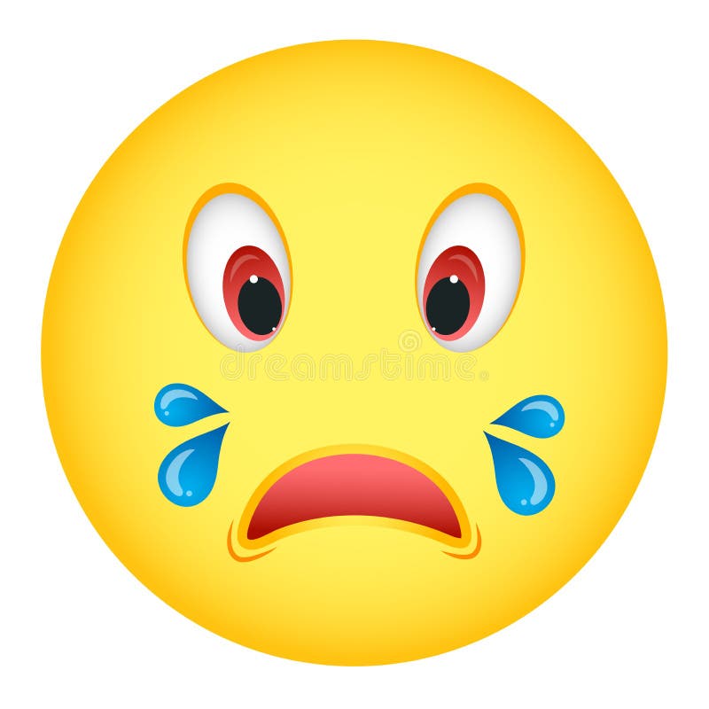 Depressed and Sad Emoticon, Emoji Vector Illustration. Sad Smiley ...