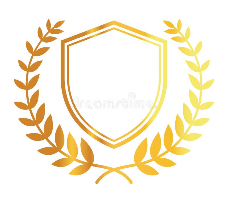 Vector Gold Shields and Laurel Wreaths. Stock Vector - Illustration of ...