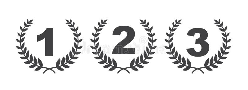 Set of Rank Emblems - Gold, Silver, Bronze. First Second and Third ...