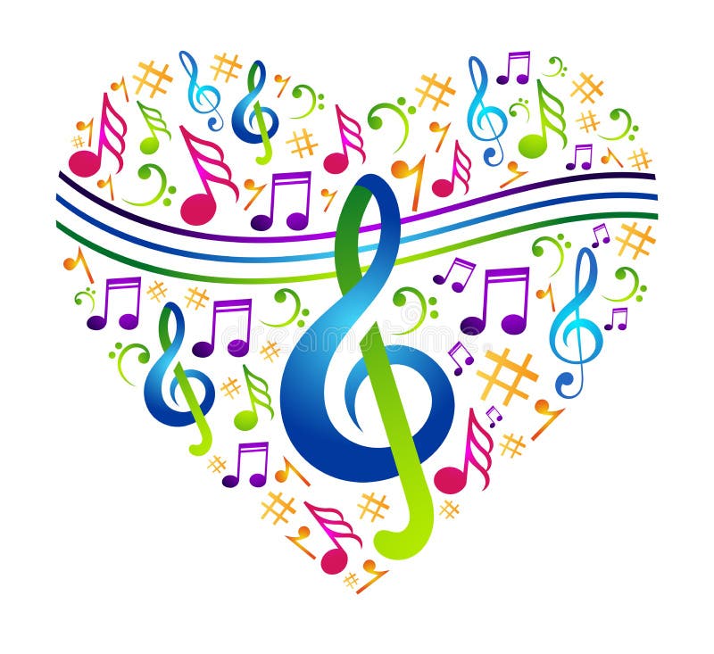 Music notes with waves. stock illustration. Illustration of concept ...