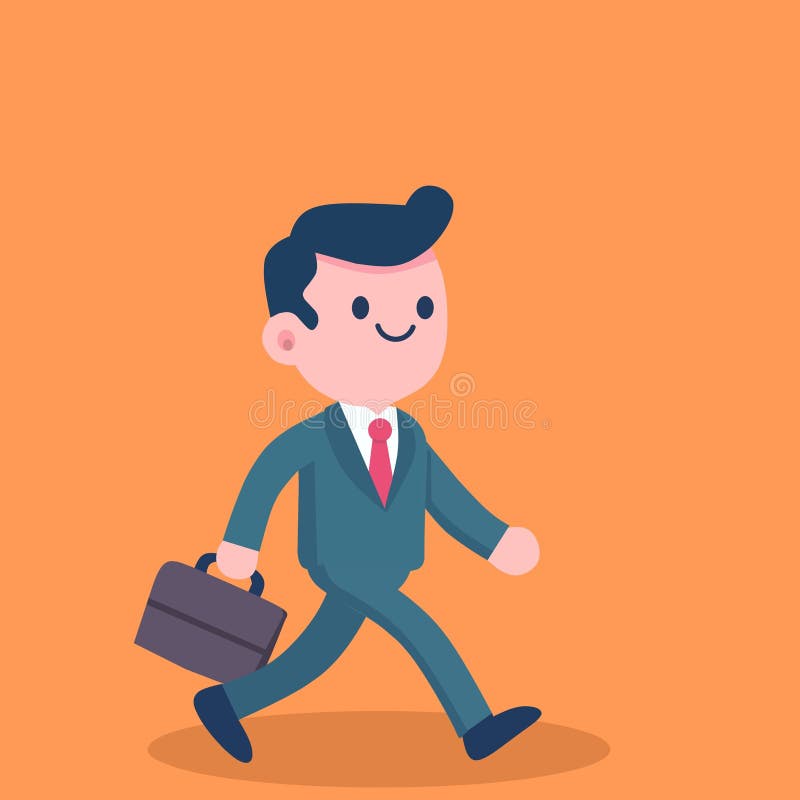 Stock Illustration of Cartoon Businessman Going To Work Stock Vector ...