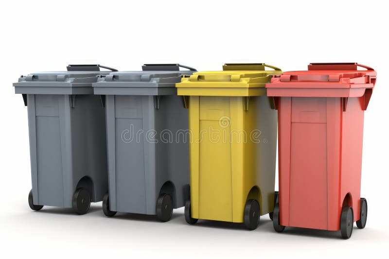 Eco-Friendly Bins for Separate Waste Collection, Generative AI Stock ...